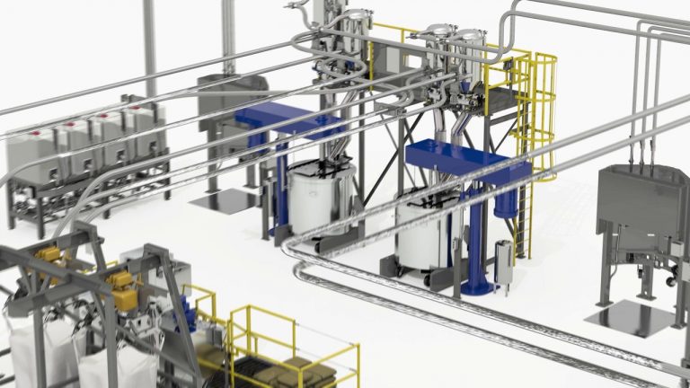 Material Handling, dry powder material processing - United Packaging